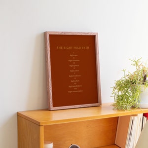 Noble Eight Fold Path DIGITAL DOWNLOAD Print Poster terracotta Red Printable Buddhist Wall Art ...