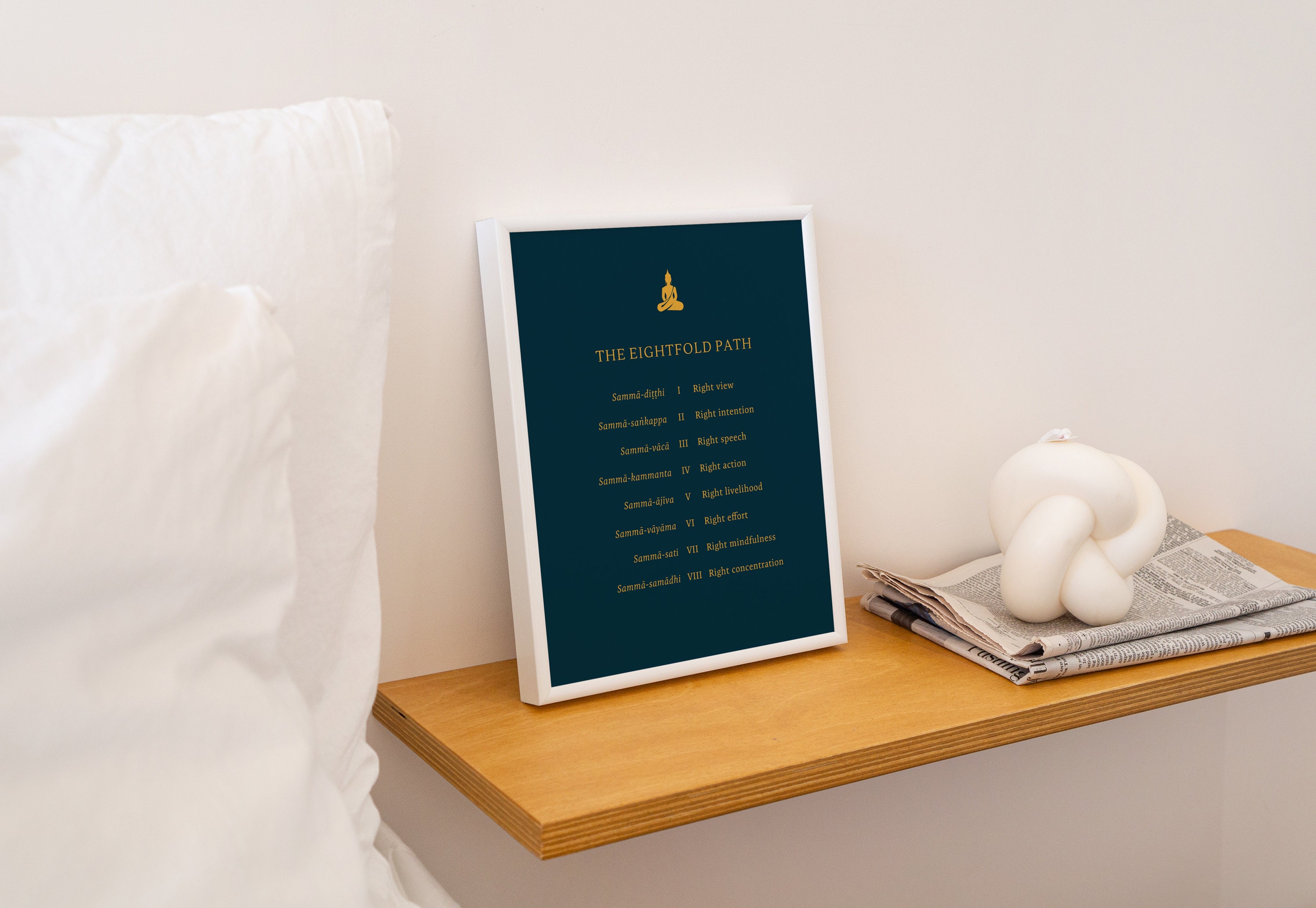 Noble Eight Fold Path With Pali Translation DIGITAL DOWNLOAD Print Poster teal Blue Buddhist ...