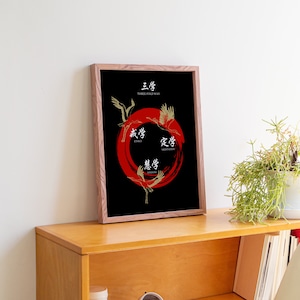 Three-fold Way DIGITAL DOWNLOAD Print Poster black Buddhist Wall Art - Etsy