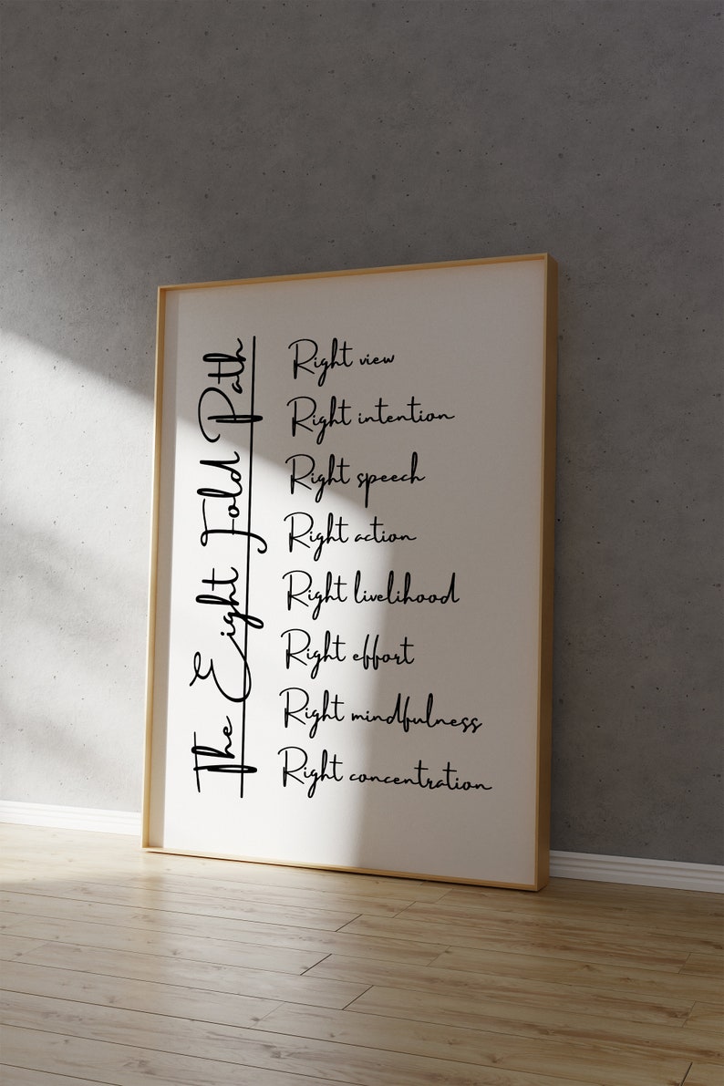 Eight Fold Path DIGITAL DOWNLOAD Print Poster white - Etsy