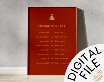 Noble Eight Fold Path With Pali Translation FRAMED or UNFRAMED Print ...