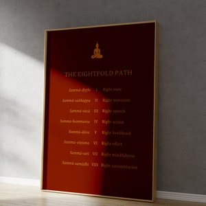 Noble Eight Fold Path With Pali Translation FRAMED or UNFRAMED Print ...