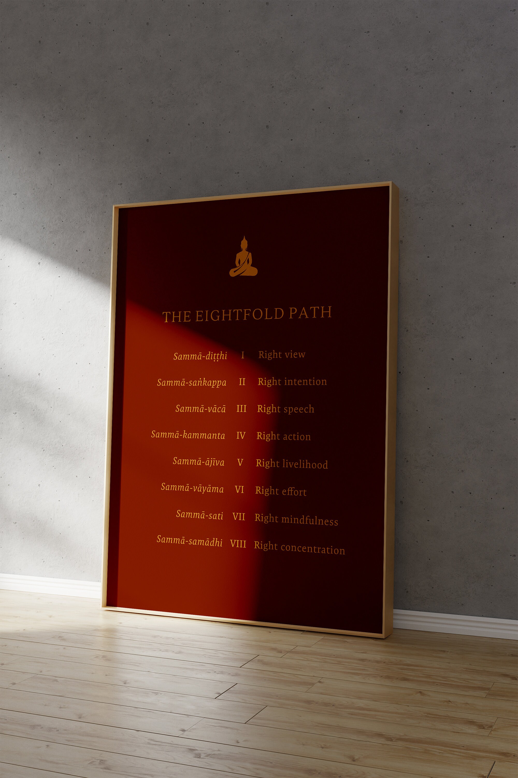 Noble Eight Fold Path With Pali Translation FRAMED or UNFRAMED Print ...