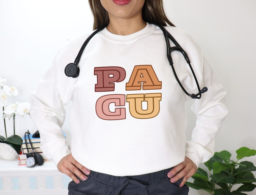 PACU Block Letters Retro Fall Colors Sweatshirt Crewneck Nurse Sweater ...