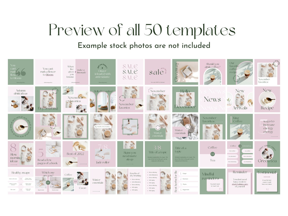 50 Minimalist Instagram Post Templates Editable Canva - Etsy