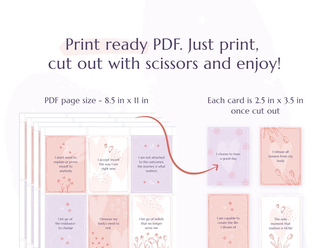 36 Printable Feel-good Affirmation Cards, Digital Download, Editable in ...