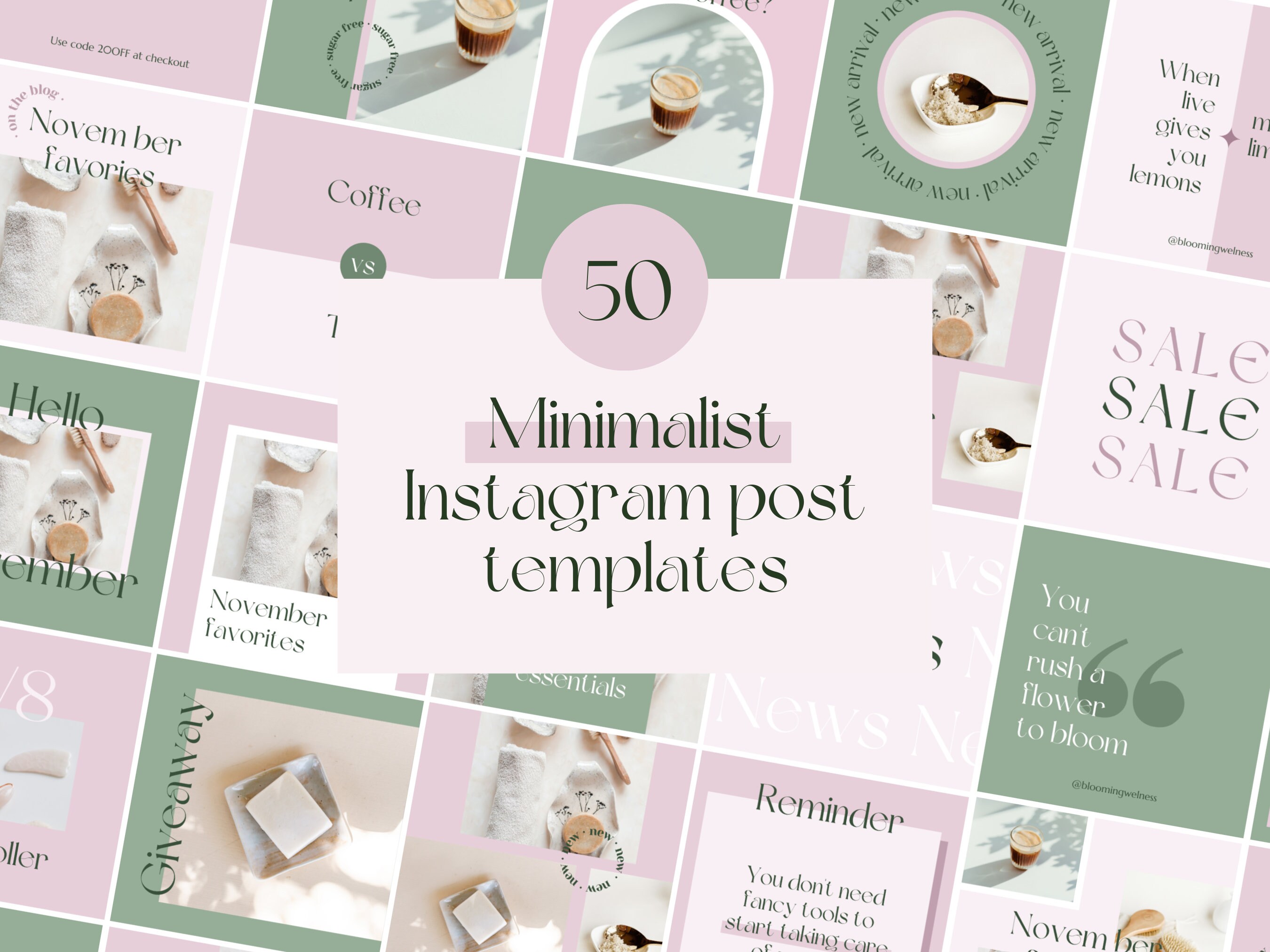 50 Minimalist Instagram Post Templates | Editable Canva Templates ...