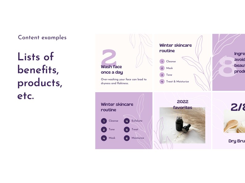 50 Skincare Canva Instagram Templates Natural Beauty & - Etsy