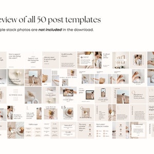 50 Minimalist Neutral Instagram Post Templates, Editable and ...