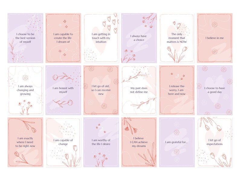 36 Printable Feel-good Affirmation Cards, Digital Download, Editable in ...