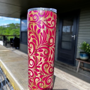 Morgan Wallen Pink Glitter, Tooled Leather 20oz Tumbler Cup. Country ...