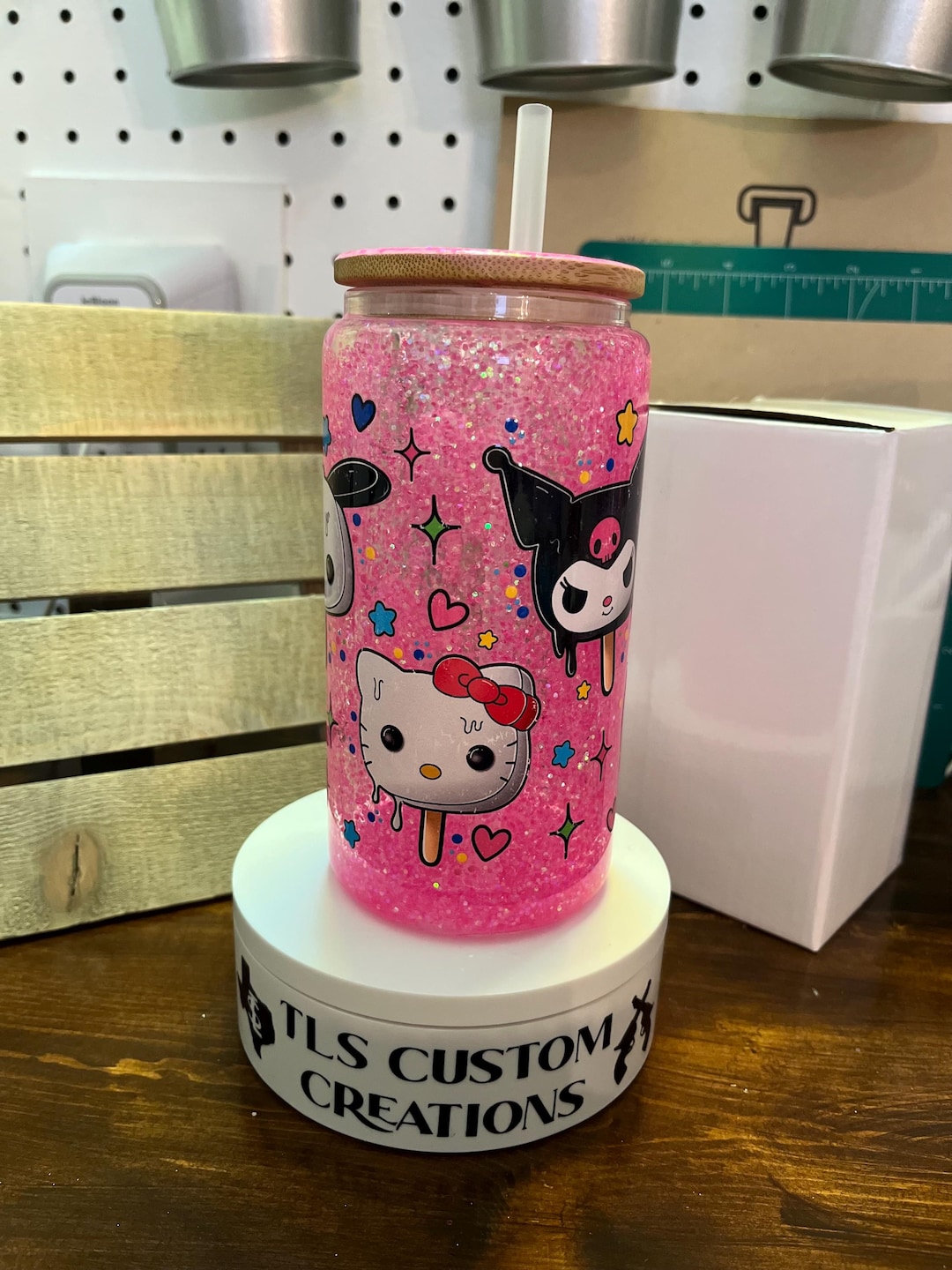 Hello Kitty Libby Glads Custom Snow Globe Tumbler - 16 Oz - Glitter Lid - Etsy