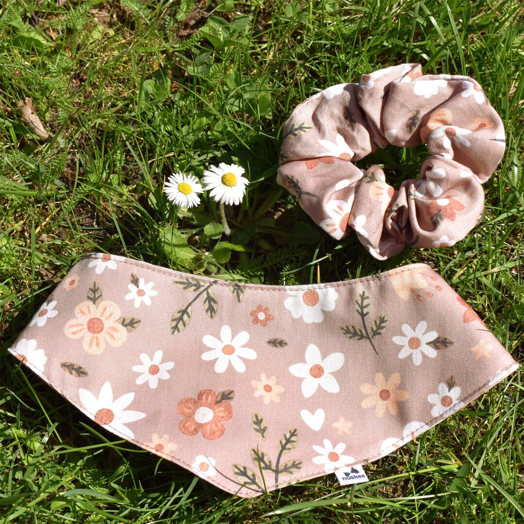 Spring Matching Pet and Owner Set, Tie on Pet Bandana and Scrunchie ...