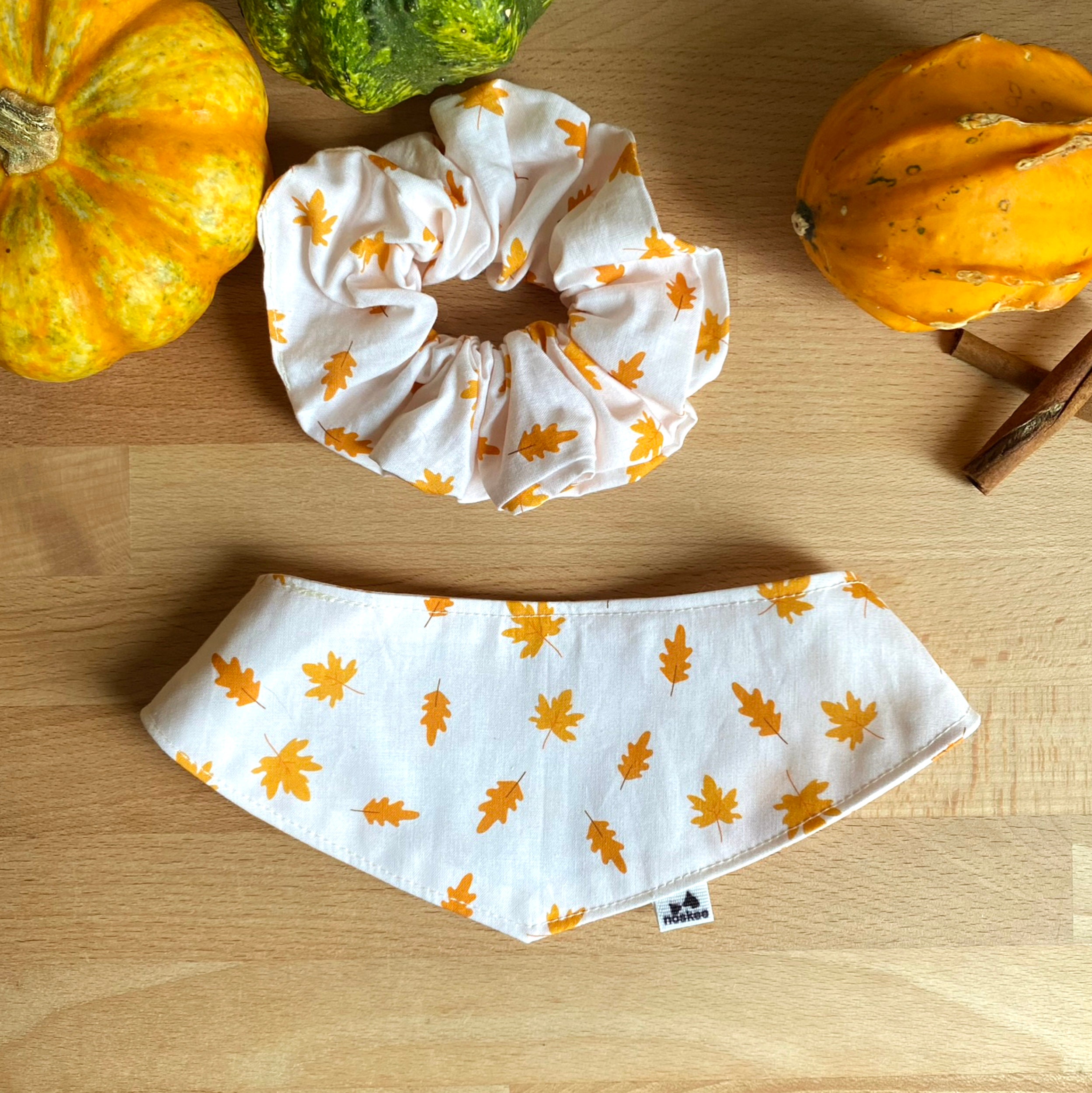 Autumn Leaves Tie on Cat Bandana Matching Owner Scrunchie - Etsy
