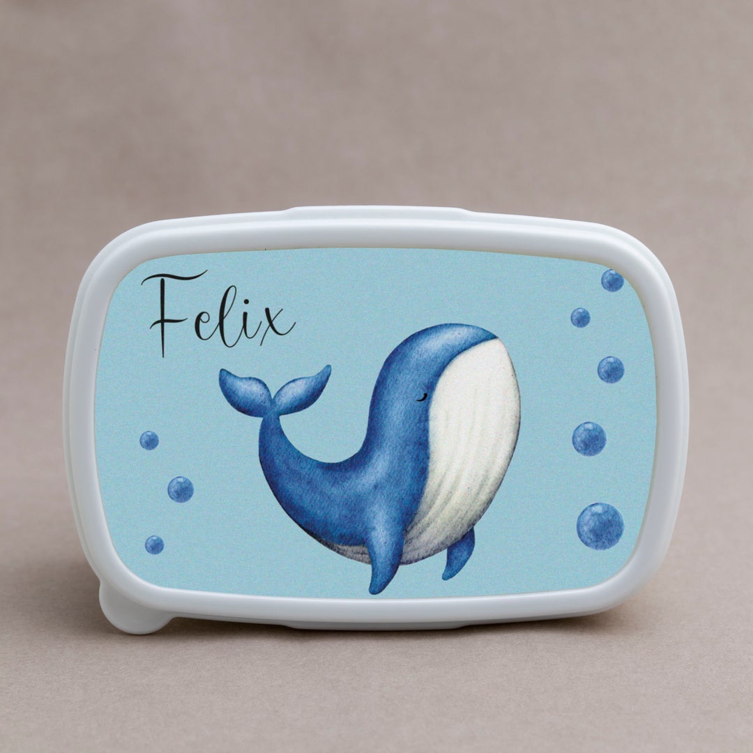 Lunchbox WHALE With Name Lunch Box Personalized Snack Box - Etsy
