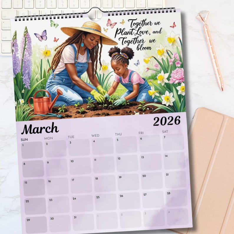 2026 Black Girl Calendar, African American Wall Calendar, Black Woman ...