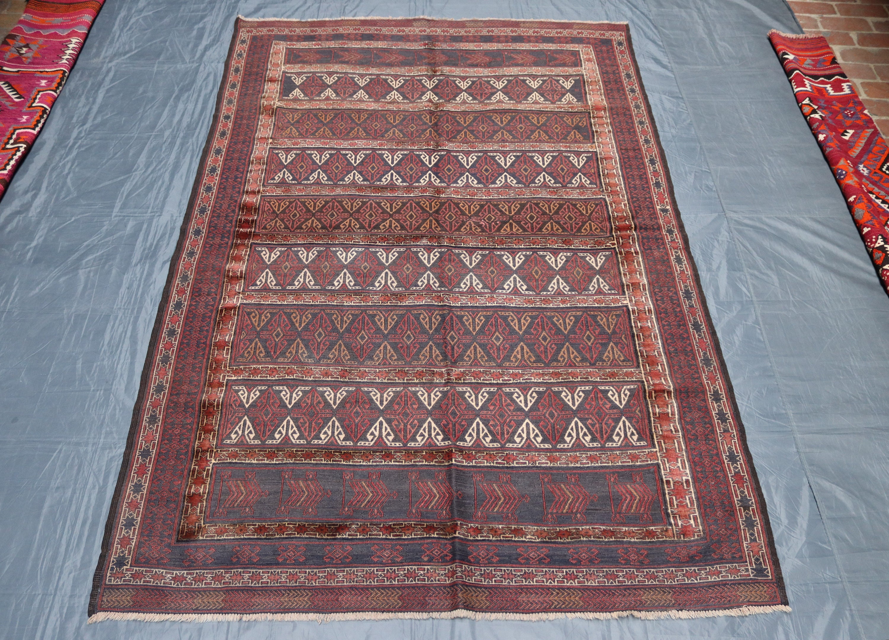 8.9x5.9 Ft Fine Quality Afghan Herati Kilim Rug 100% Wool - Etsy