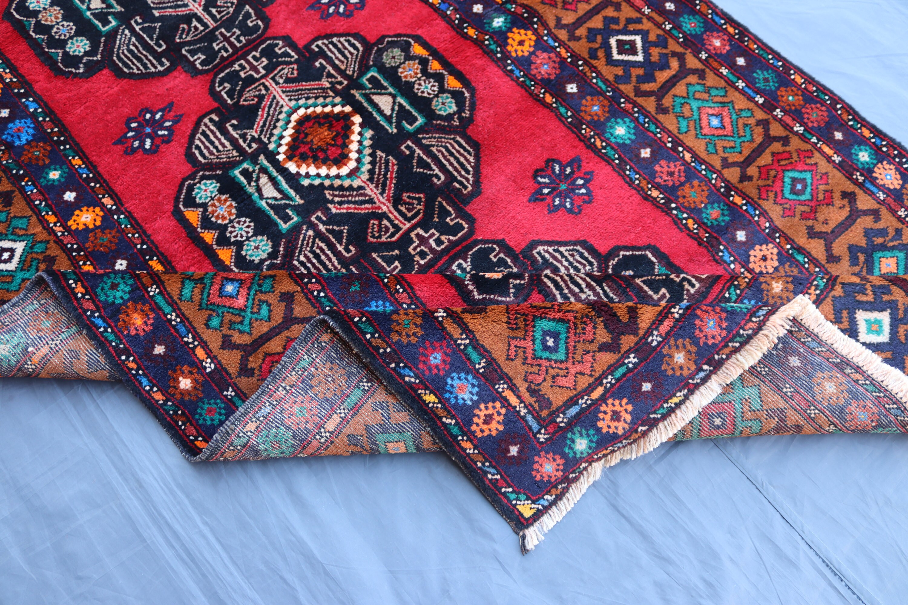 Fine Quality Baluchi Rug, 7'x4' Ft, Antique Afghan Handmade Wool Rug ...