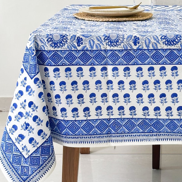 Blue Tablecloth - Etsy