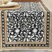 Black Floral Table Runner for Wedding, Baby Shower, Block Print Table ...