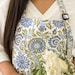 Blue Green Flower Apron for Her, Block Printed Apron, Mother's Day Gift ...