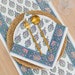 Blue Peach Floral Block Print Table Runner for Thanksgiving, Christmas ...