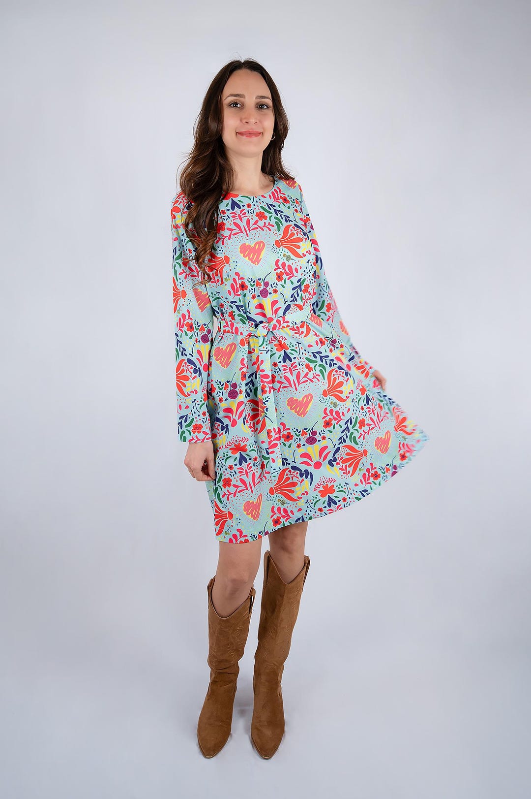 2-in-1 Dress With Long Sleeves | Elegant Dress S-3XL | Flowy Double ...