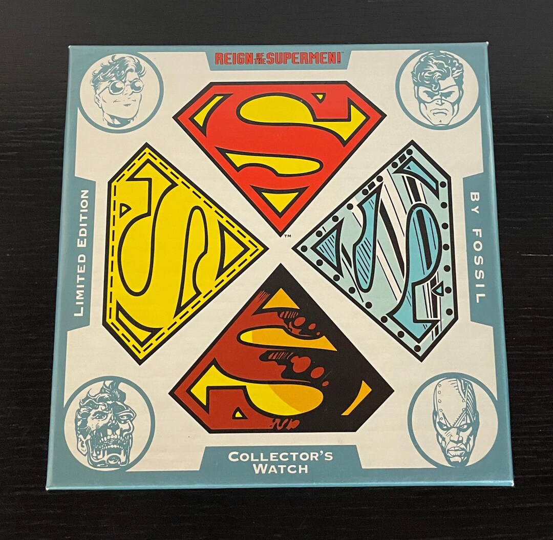 Fossil 1993 Reign of the Supermen Collector's Watch and Coin Set ...
