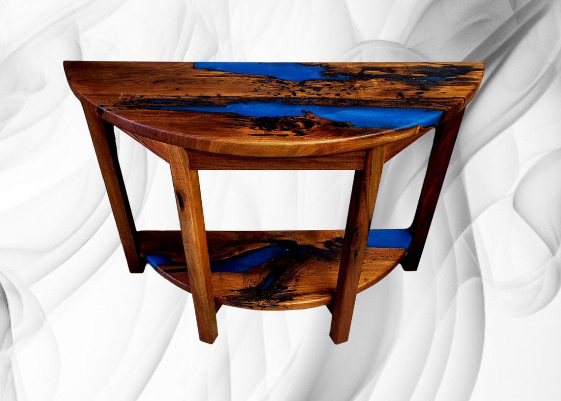 Half Round Walnut Entry/console Table - Etsy
