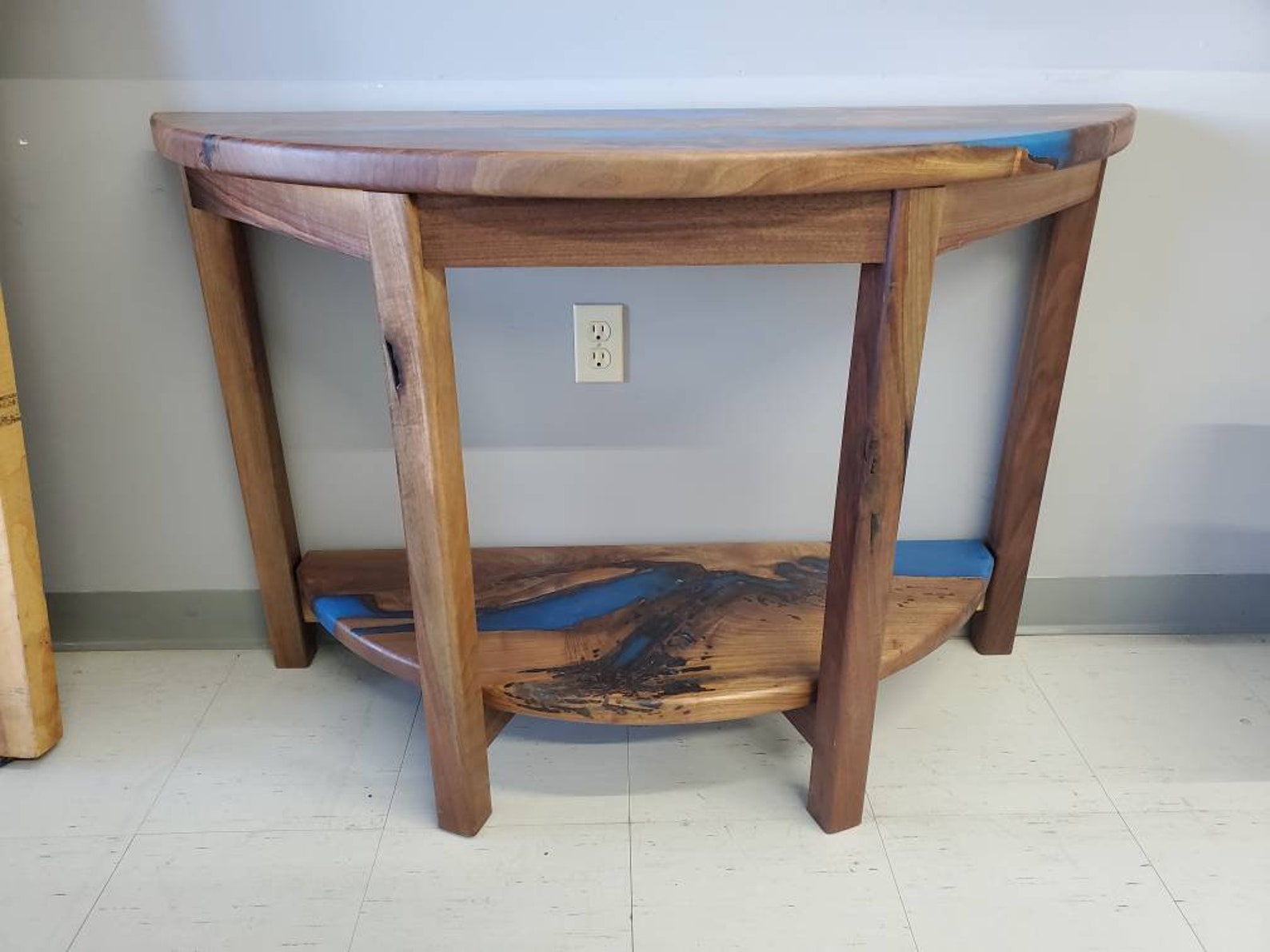 Half Round Walnut Entry/console Table - Etsy