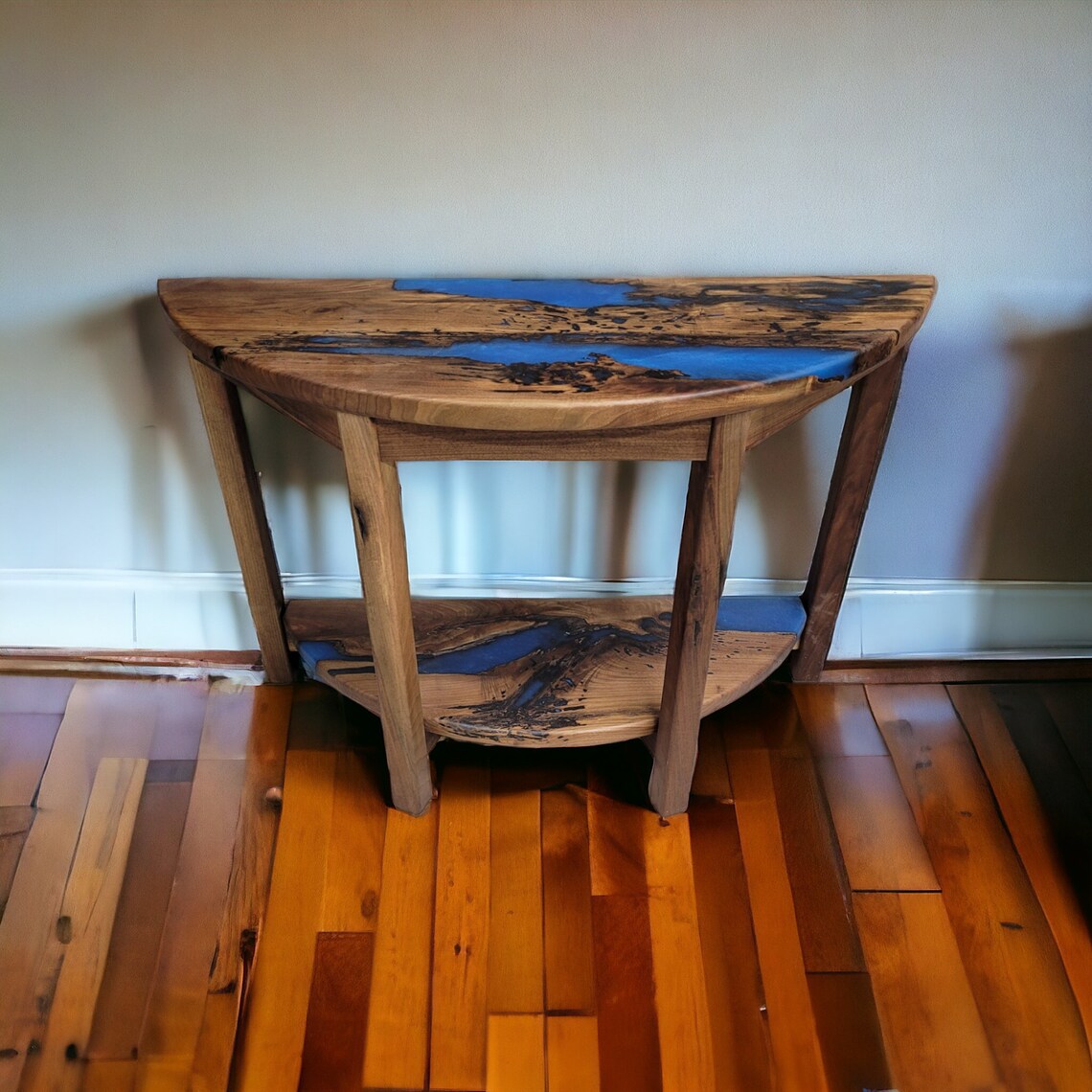 Half Round Walnut Entry/console Table - Etsy