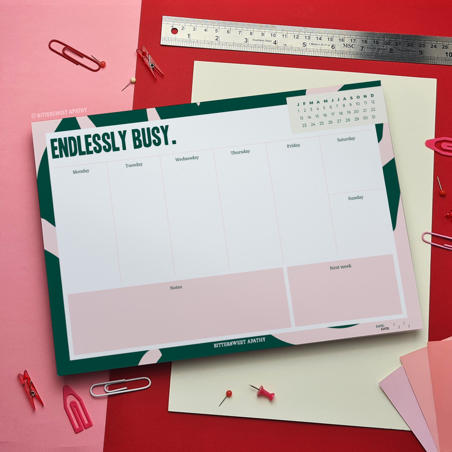 Weekly Planner Tear Away Sheets, Weekly Schedule, Productivity Planner ...