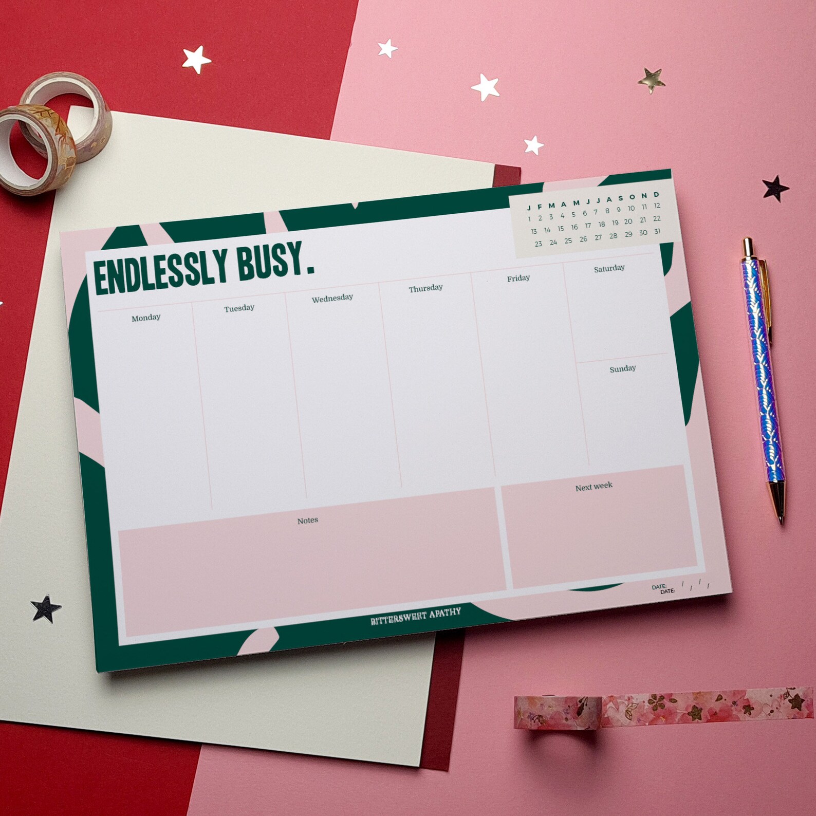 Weekly Planner Tear Away Sheets, Weekly Schedule, Productivity Planner ...