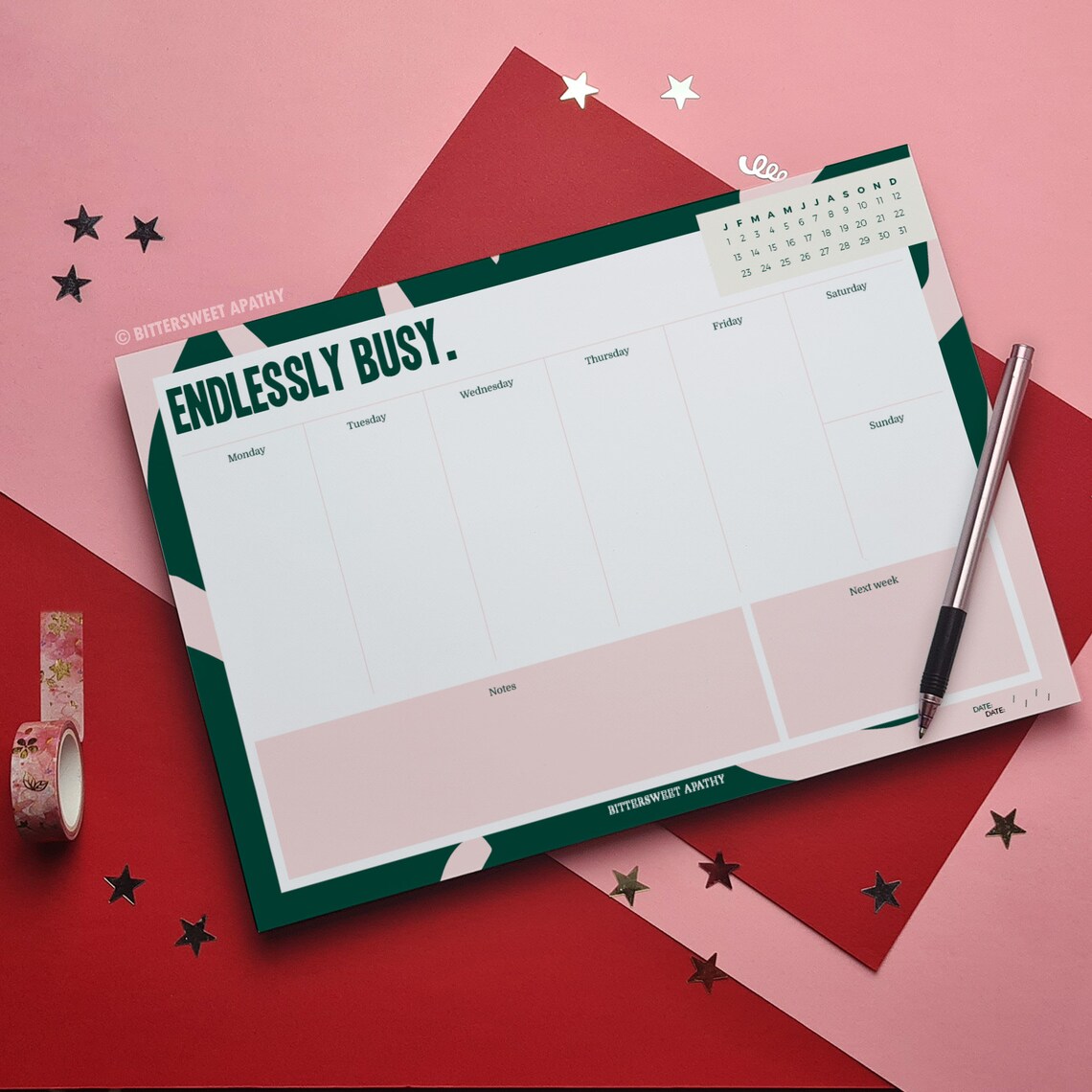 Weekly Planner Tear Away Sheets, Weekly Schedule, Productivity Planner ...