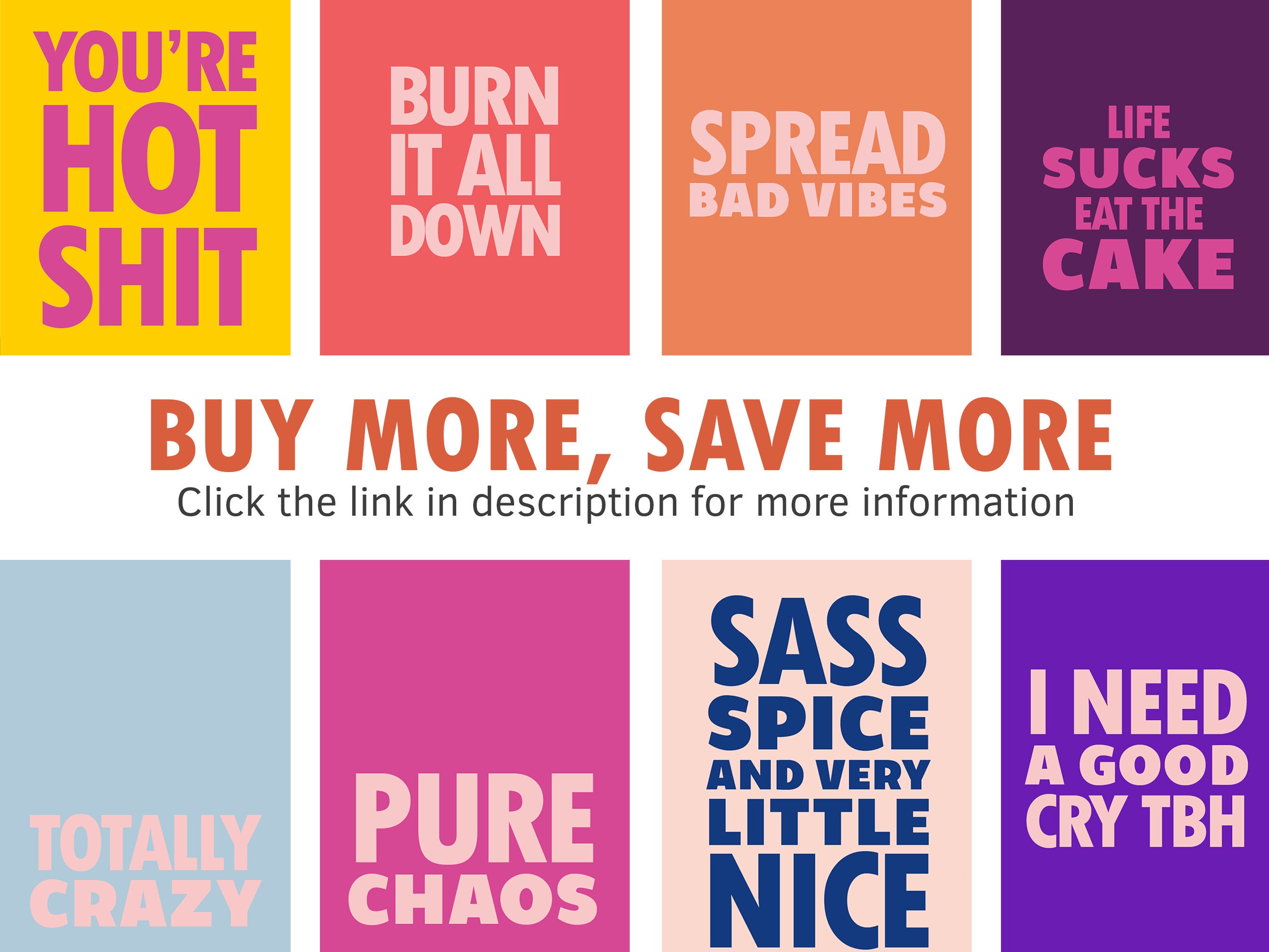 Funny Colourful Quote Print Quote Print, Wall Art Print, Bold Print ...