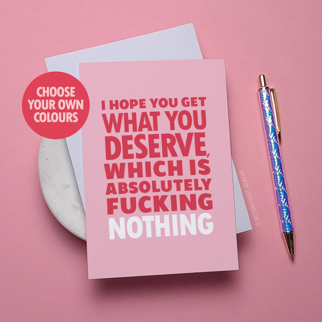 Funny Birthday Card Rude Birthday Card, Offensive Birthday Card, Cheeky ...