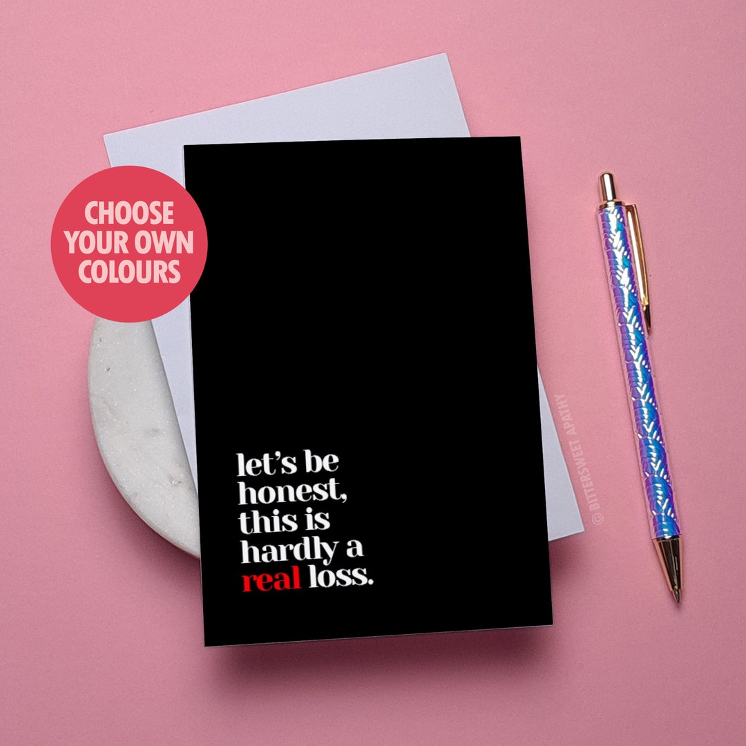 Bereavement Card Funny Sympathy Card, Thinking of You Card, Sorry for ...