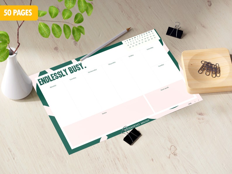 Weekly Planner Tear Away Sheets Weekly Schedule - Etsy