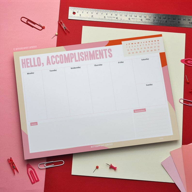 Weekly Planner | Tear Away Sheets, Weekly Schedule, Productivity ...