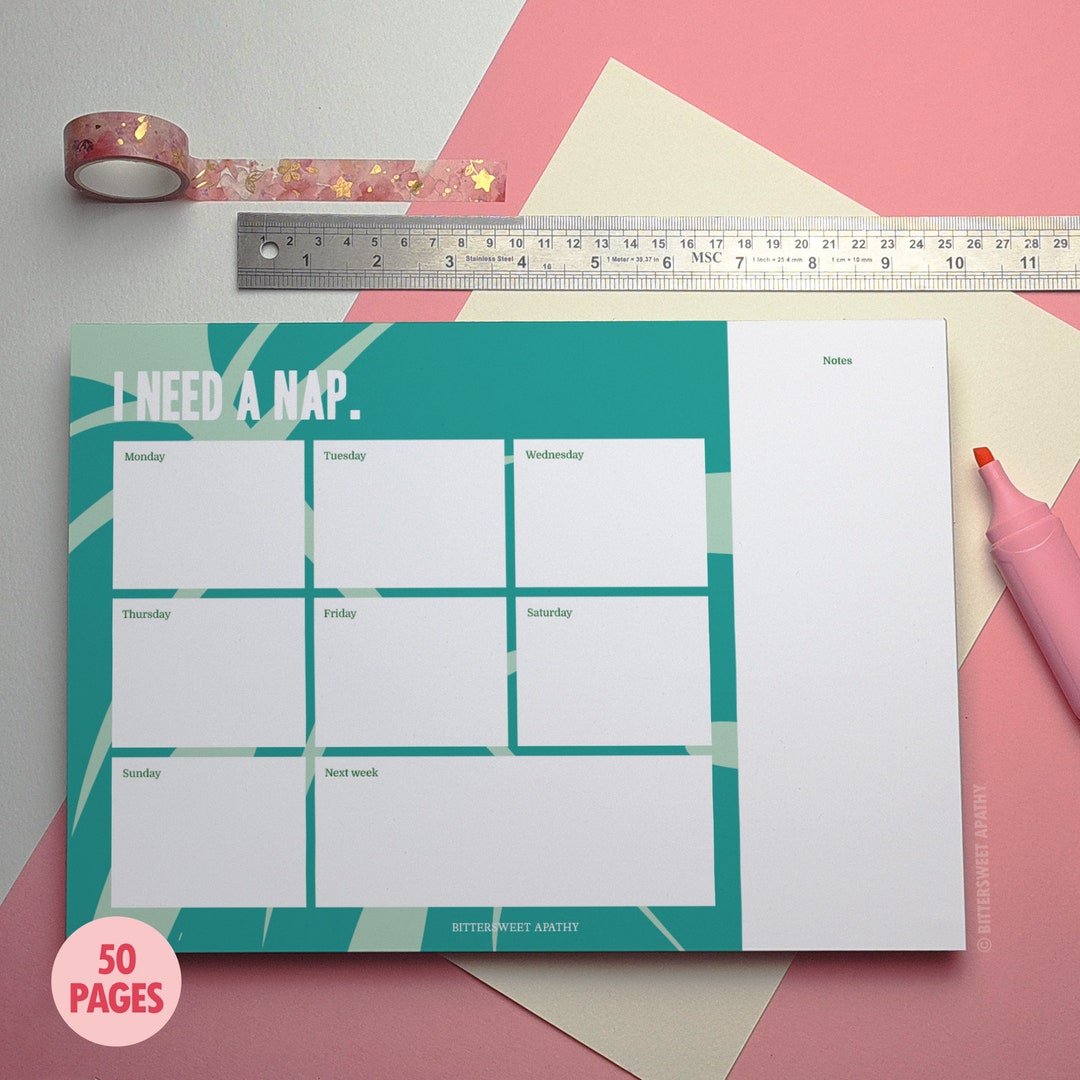 Weekly Planner Tear Away Sheets, Weekly Schedule, Productivity Planner ...