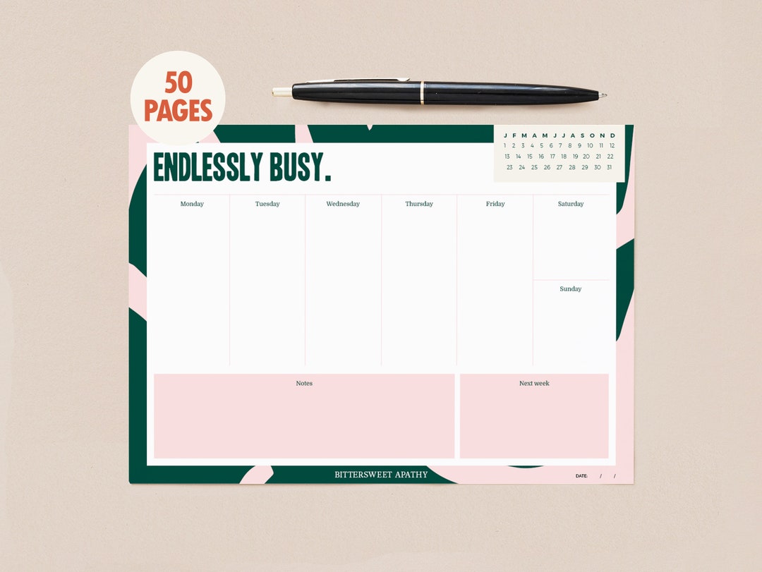 Weekly Planner Tear Away Sheets Weekly Schedule - Etsy