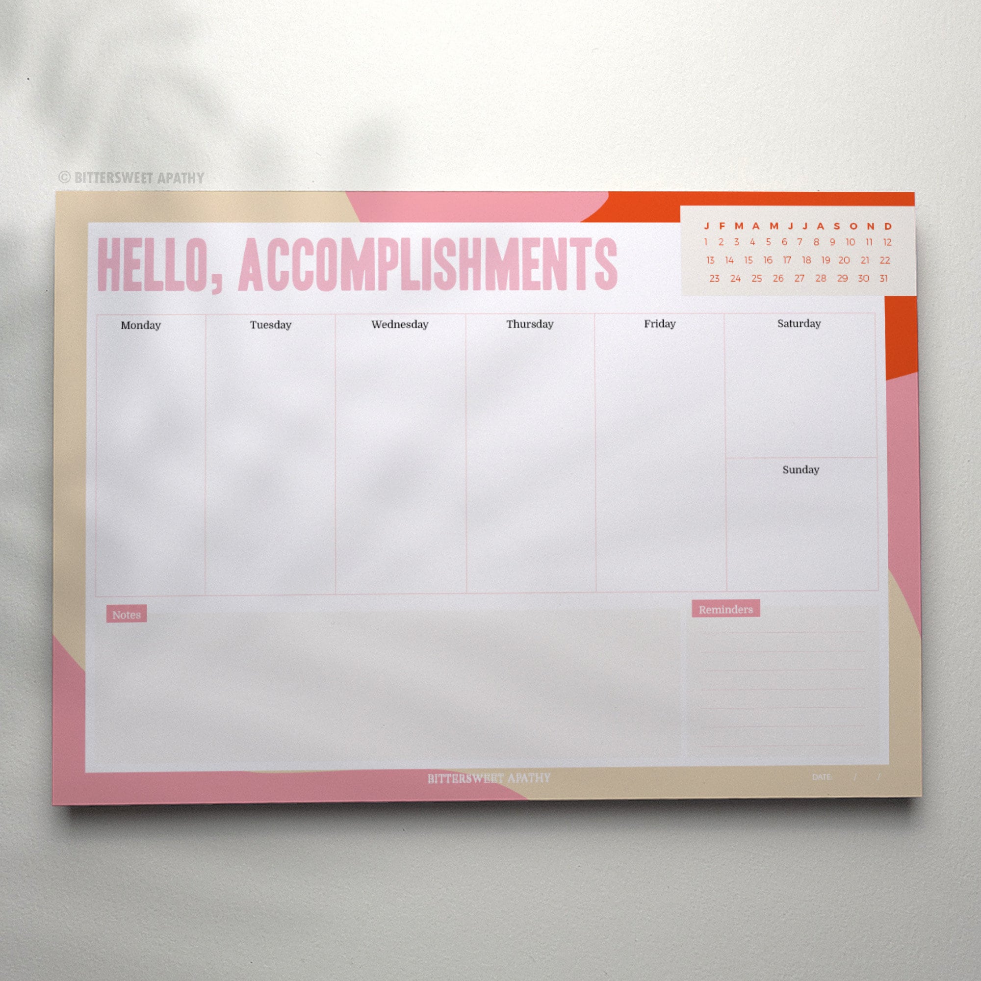 Weekly Planner | Tear Away Sheets, Weekly Schedule, Productivity ...