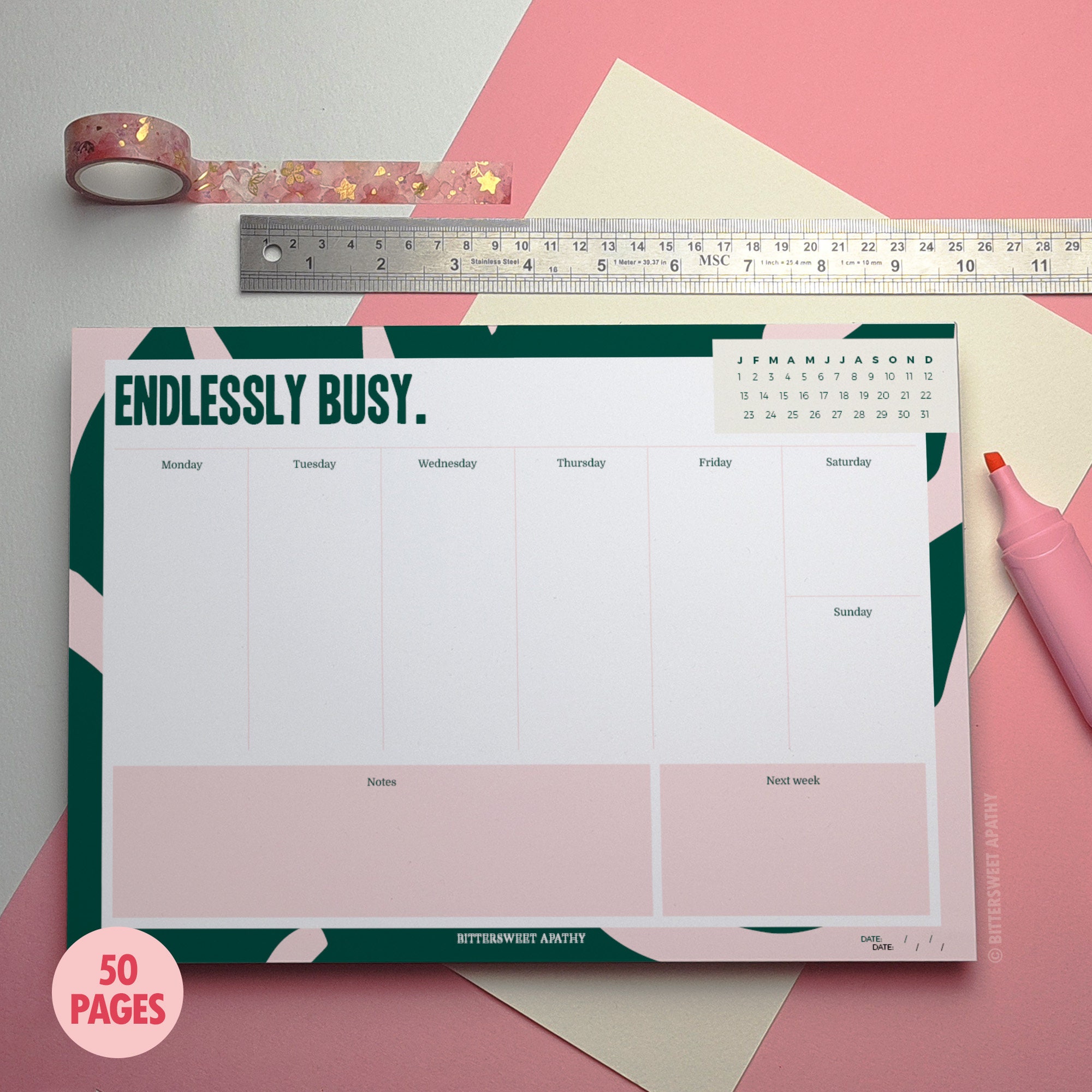 Weekly Planner Tear Away Sheets, Weekly Schedule, Productivity Planner ...