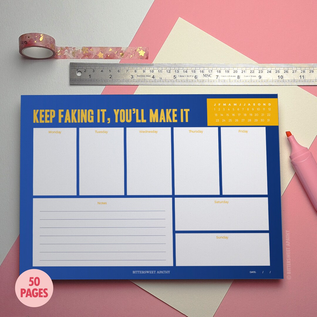 Weekly Planner Tear Away Sheets, Weekly Schedule, Productivity Planner ...