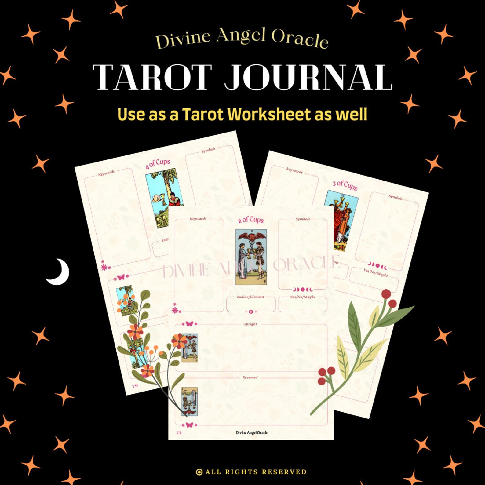 Printable Tarot Journal : Digital Tarot Spreads, Printable Beginner ...