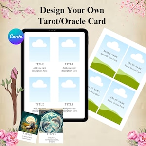 Editable Tarot & Oracle Card Templates for Canva ,DIY Divination Deck ...