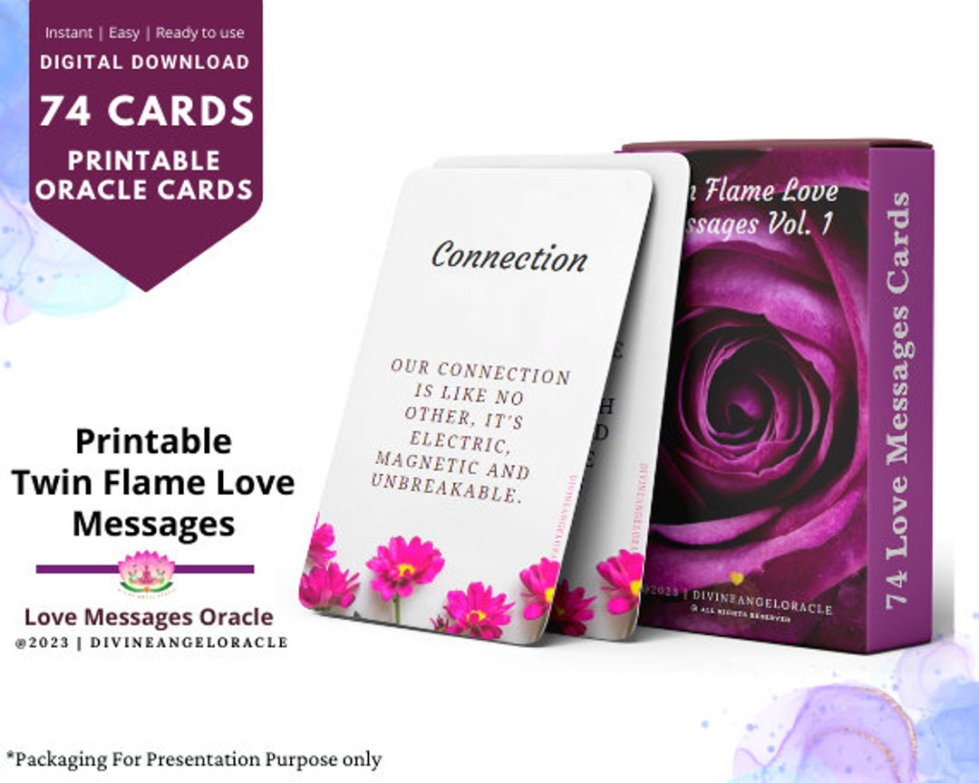 Printable Twin Flame Messages Oracle Cards,soulmate Love Reading Deck ...