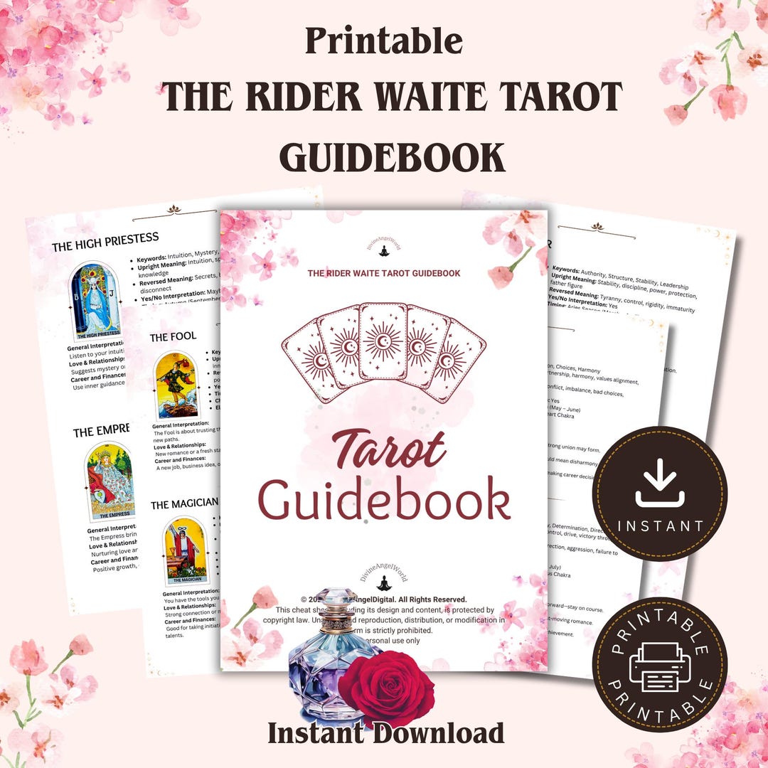 Printable Tarot Guidebook | Rider Waite Meanings Digital Booklet ...