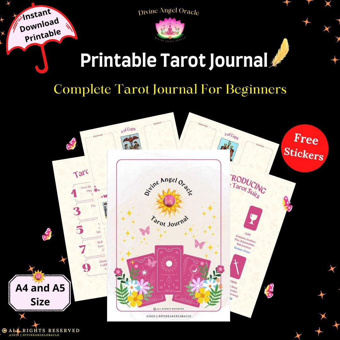 Printable Tarot Journal : Digital Tarot Spreads, Printable Beginner ...