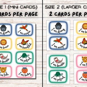 Positive Affirmation Cards for Kids, Printable Instant Download, Animal ...